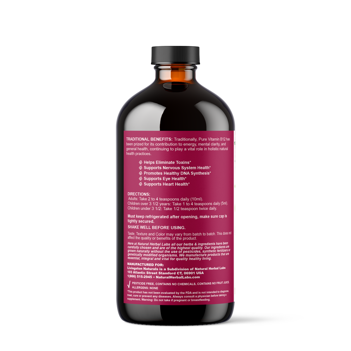 Pure Vitamin B12 - 16oz – Natural Herbal Labs